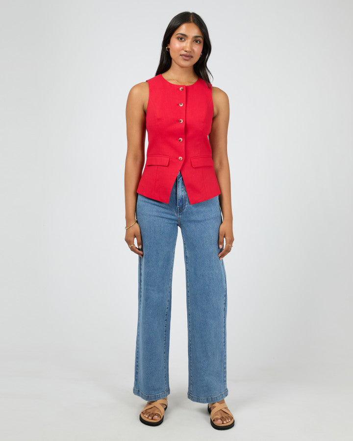 All About Eve Mavis Vest - Red – OFF THE RAC